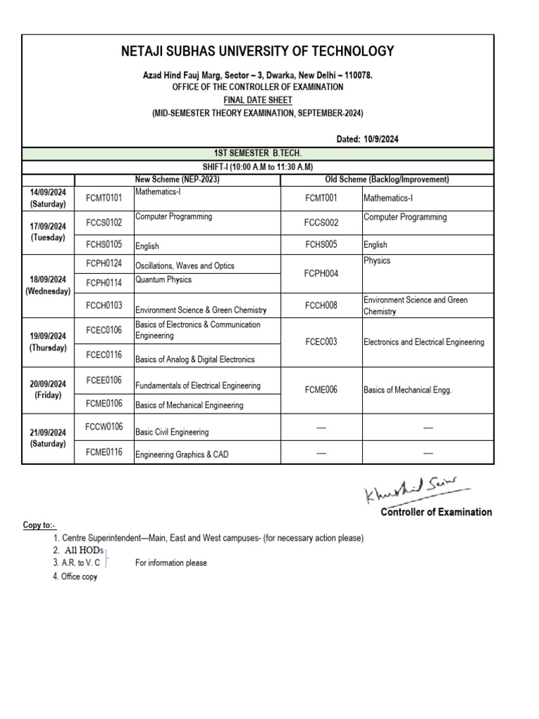 Date Sheet Semester Wise Tentative - V2 (1) - Compressed | PDF | Numerical Analysis | Machine ...