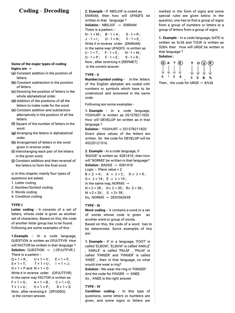 Coding Decoding Css Exam Desk Pdf Encryption
