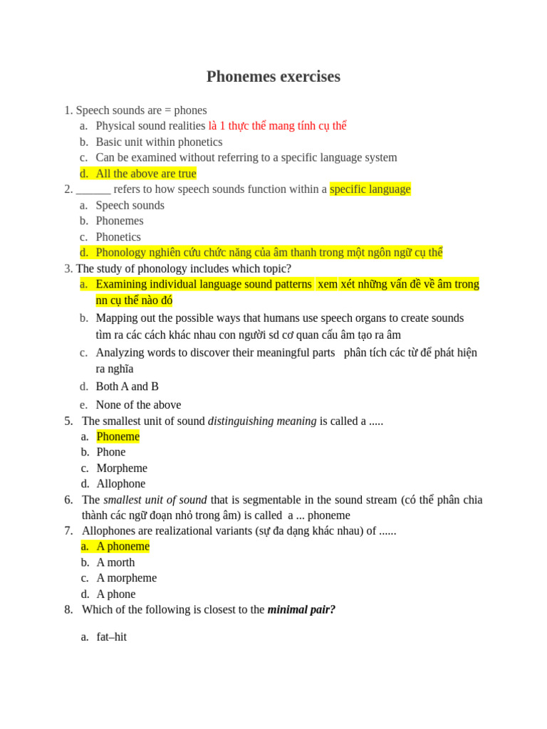 Phonemes Exercises | PDF