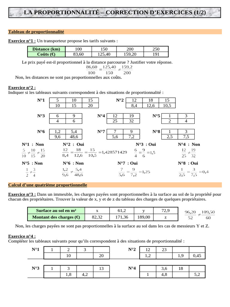 Correction_des_exercices_sur_La_proportionnalite | PDF