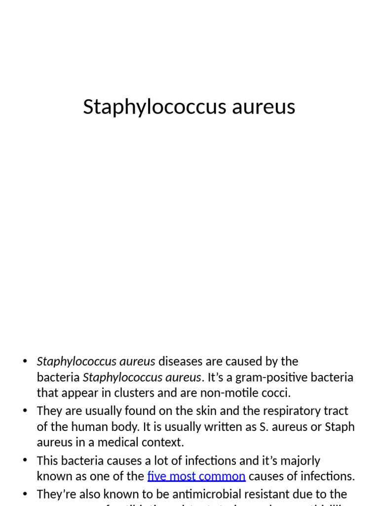 Staphylococcus Aureus | PDF