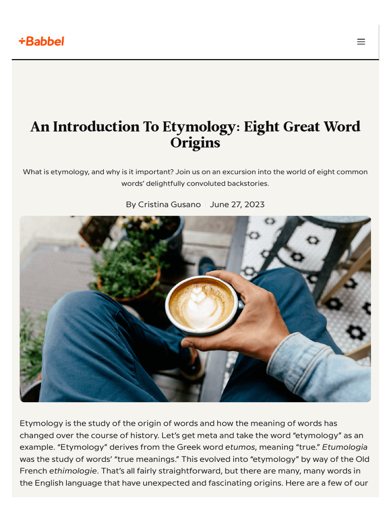 Etymology: 8 Fascinating Word Origins | PDF | Jeans | Whisky