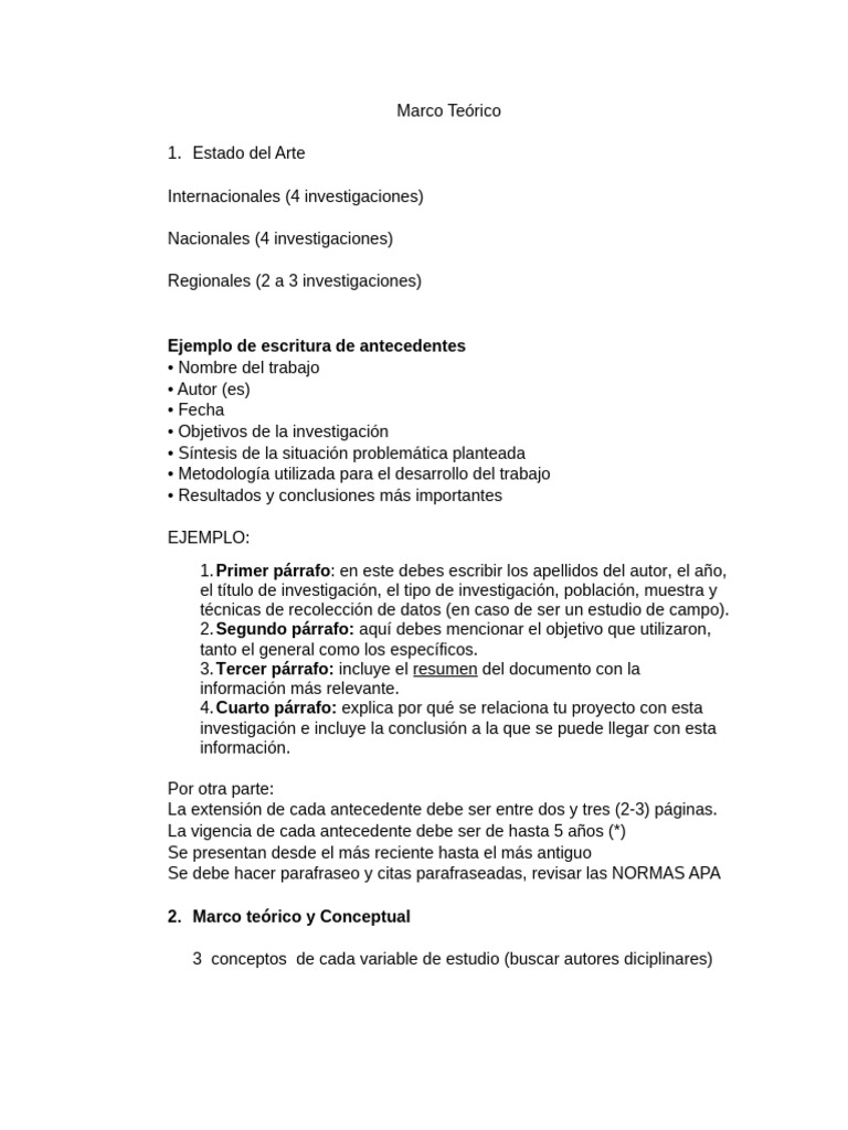 Estructura Marco Teorico | PDF