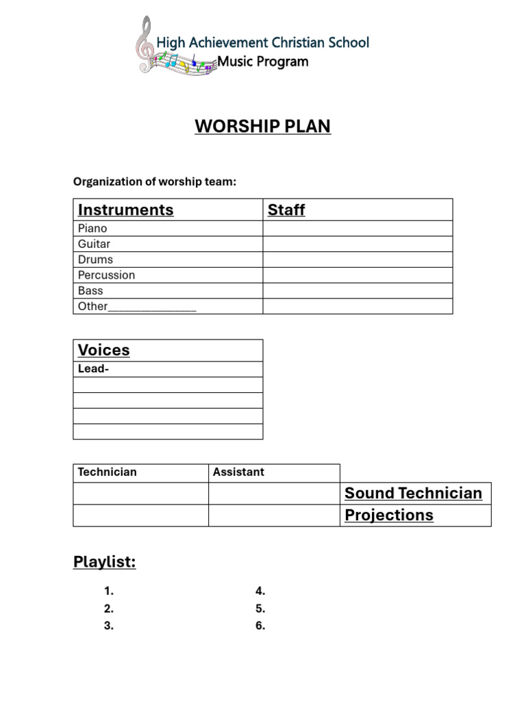 Worship Plan | PDF