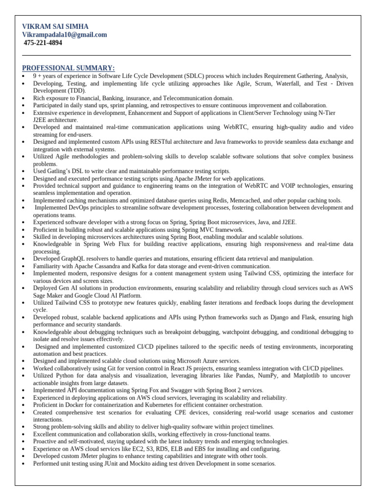 Vikram Resume QA | PDF