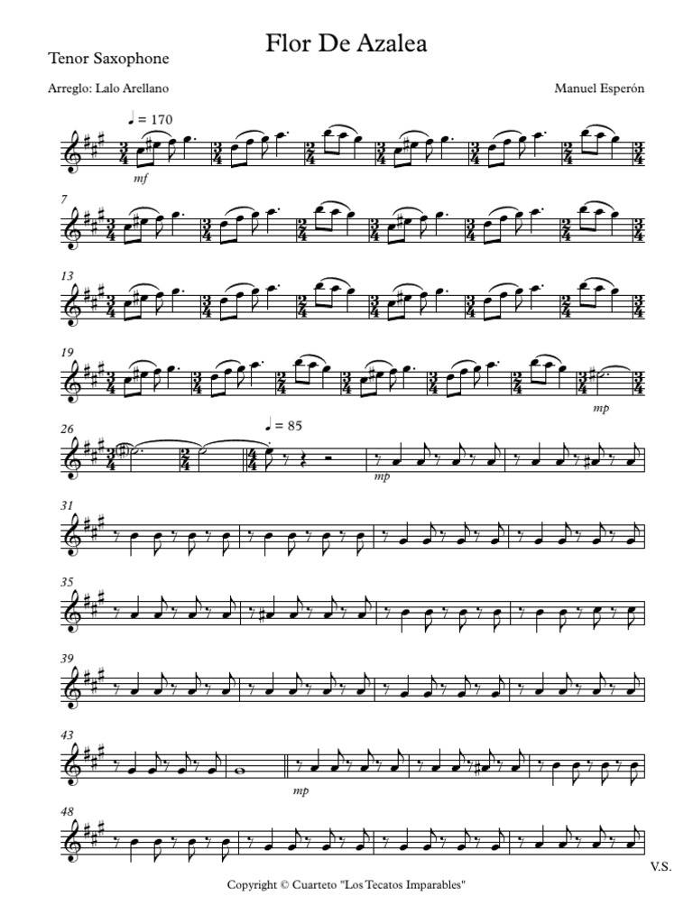 Flor de Azalea - Tenor Saxophone | PDF