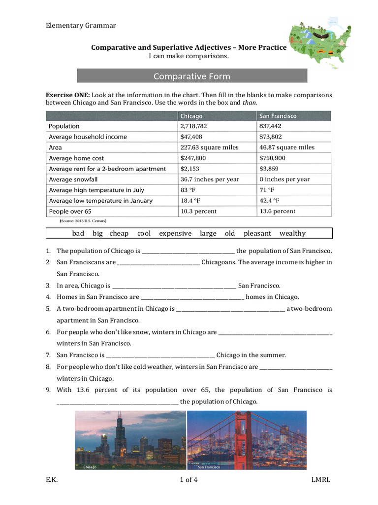 Comp. and Superl. Adjectives - More Practice | PDF