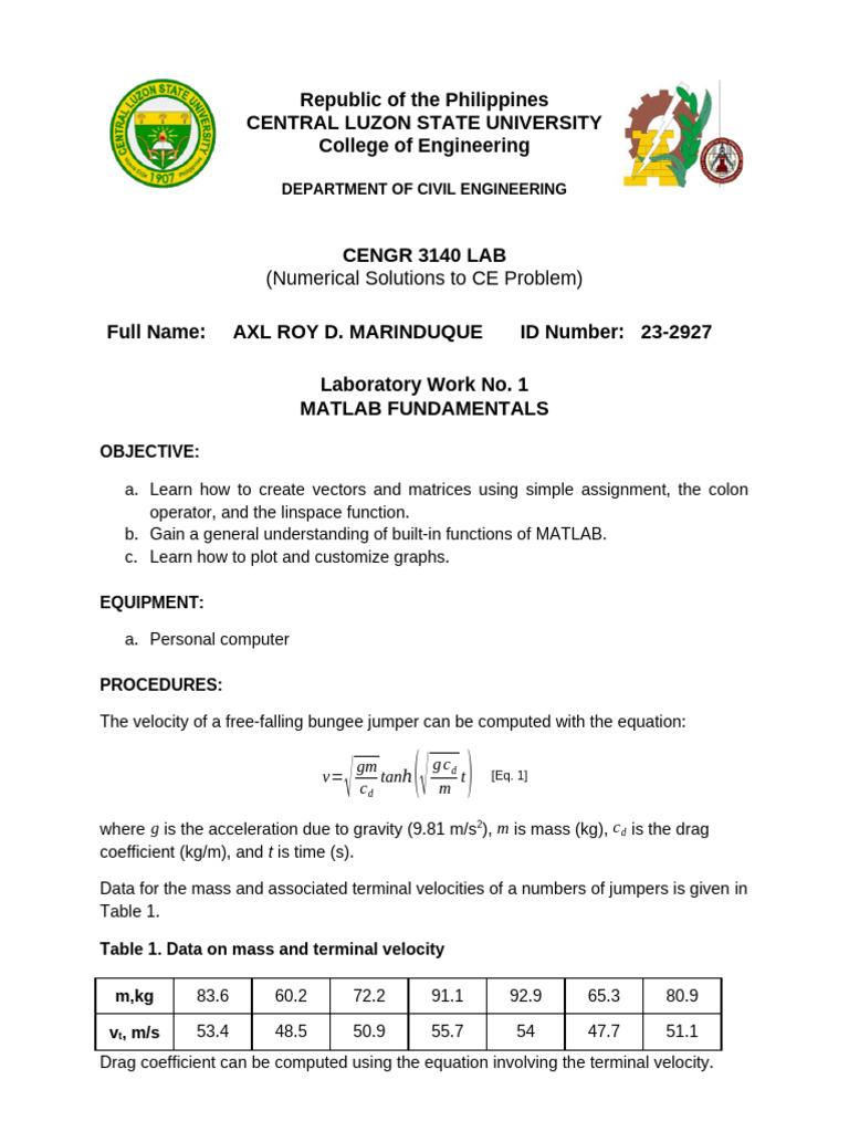 CENGR 3140 LR1 Year 2024-25 | PDF