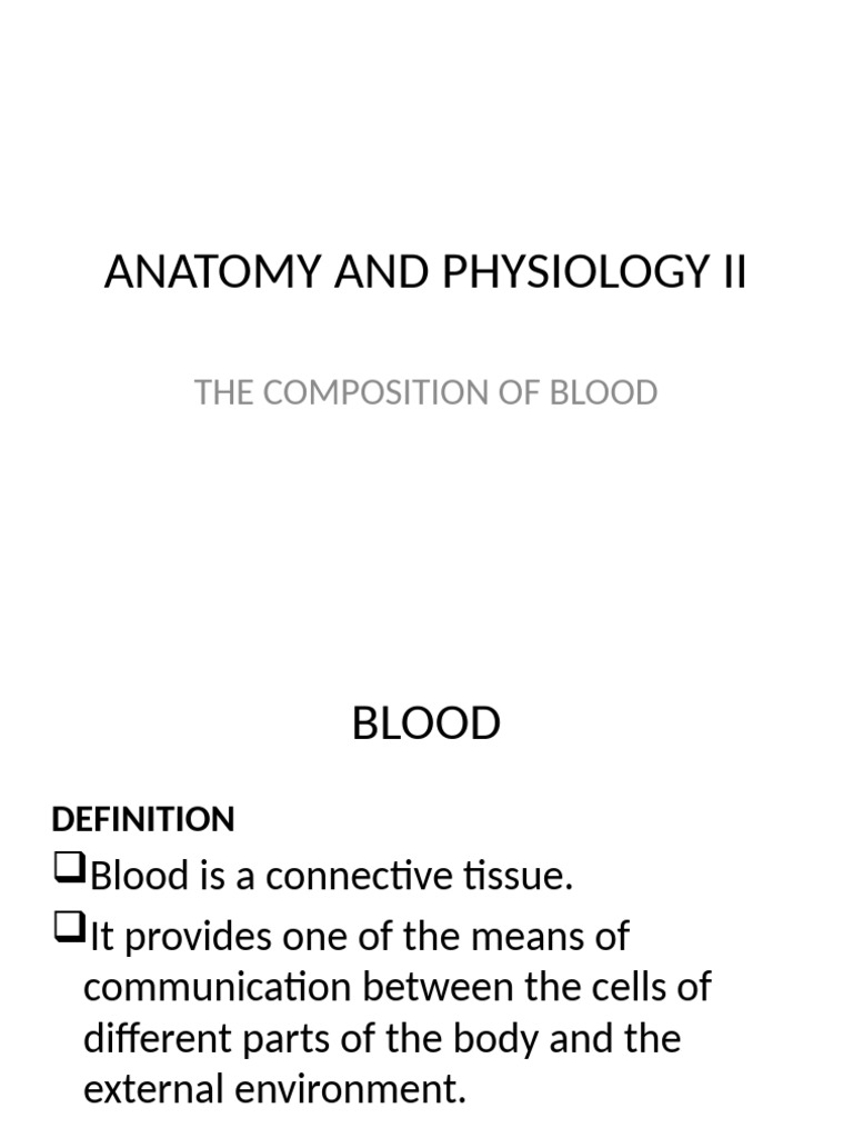 Composition of Blood | PDF
