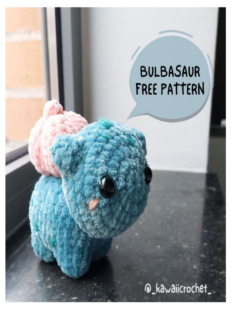 Crochet Bulbasaur Pokemon Amigurumi Free Pattern 1 | PDF