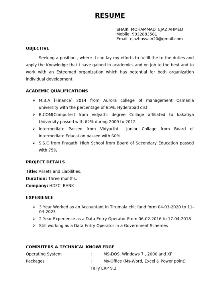 Resume 2 | PDF