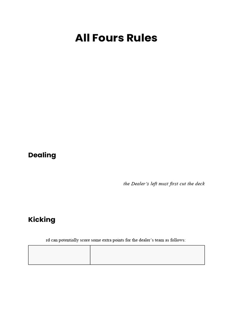 All Fours Rules-1 | PDF