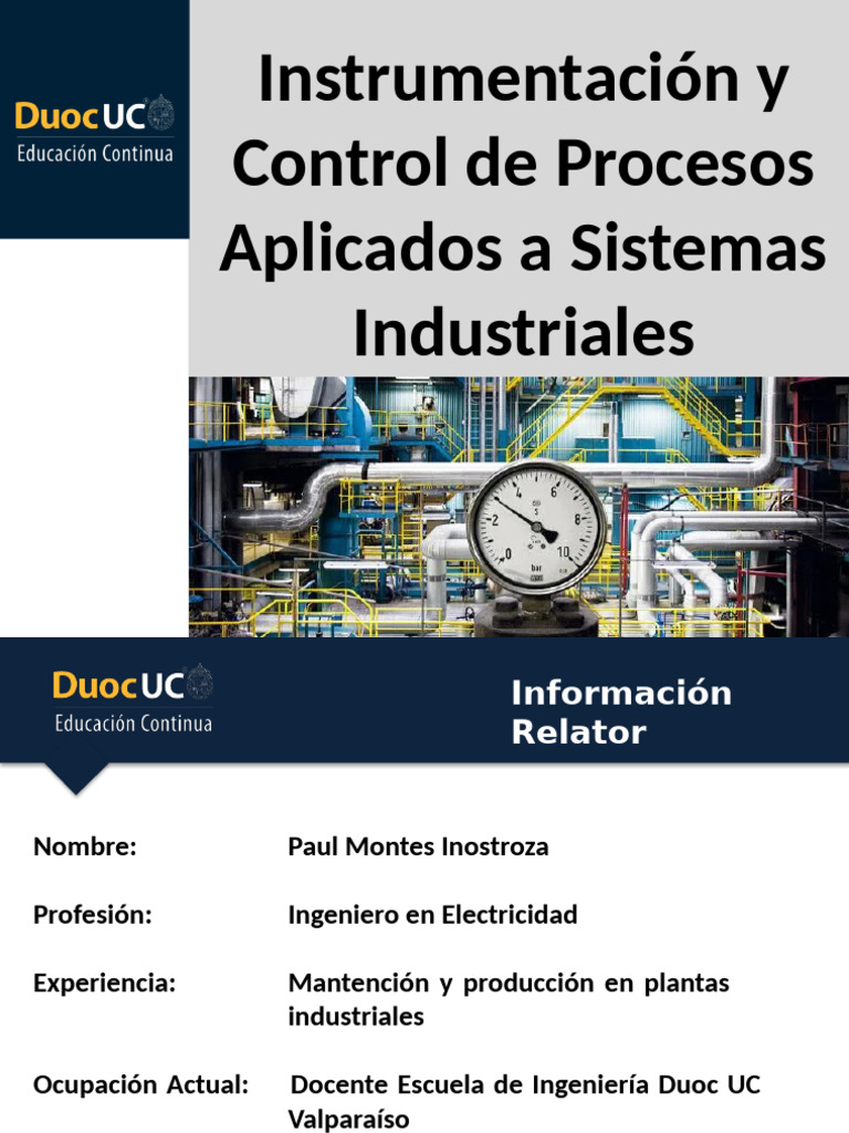 N°1 Instrumentación y Control de Procesos Aplicados A Sistemas Industriales - Modulo N°0 ...