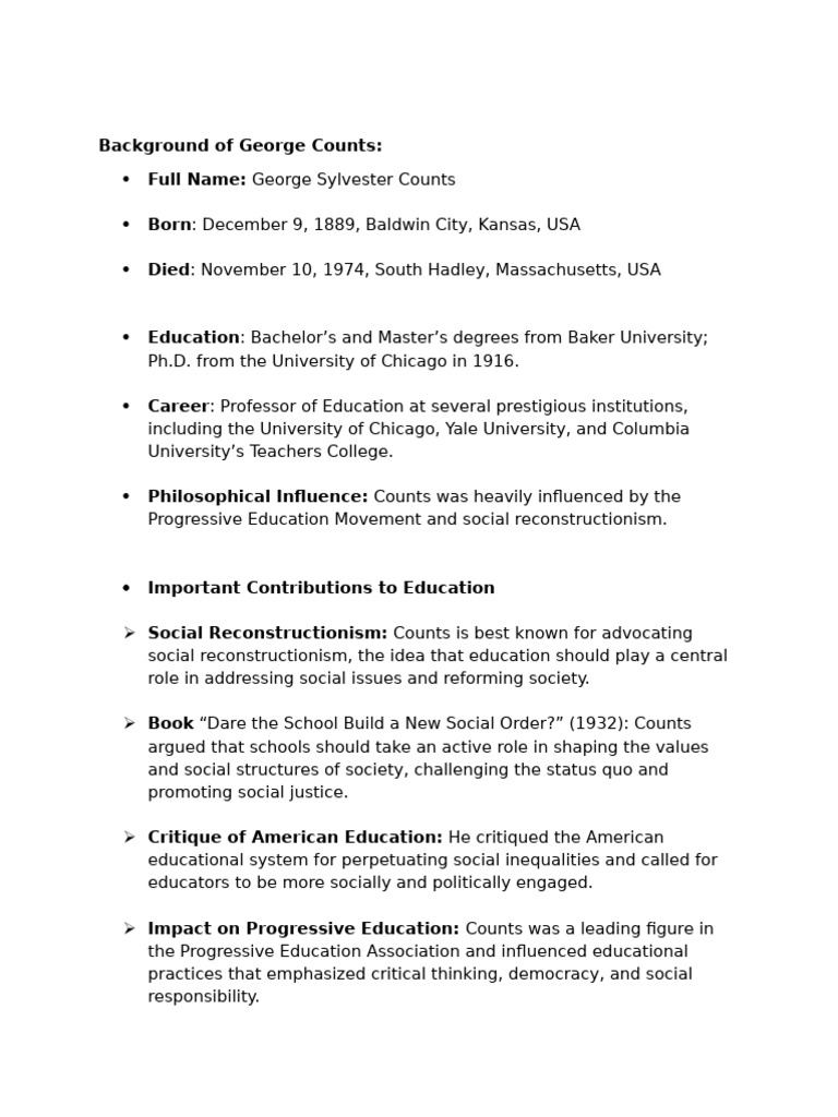 George Counts | PDF George Counts | PDF