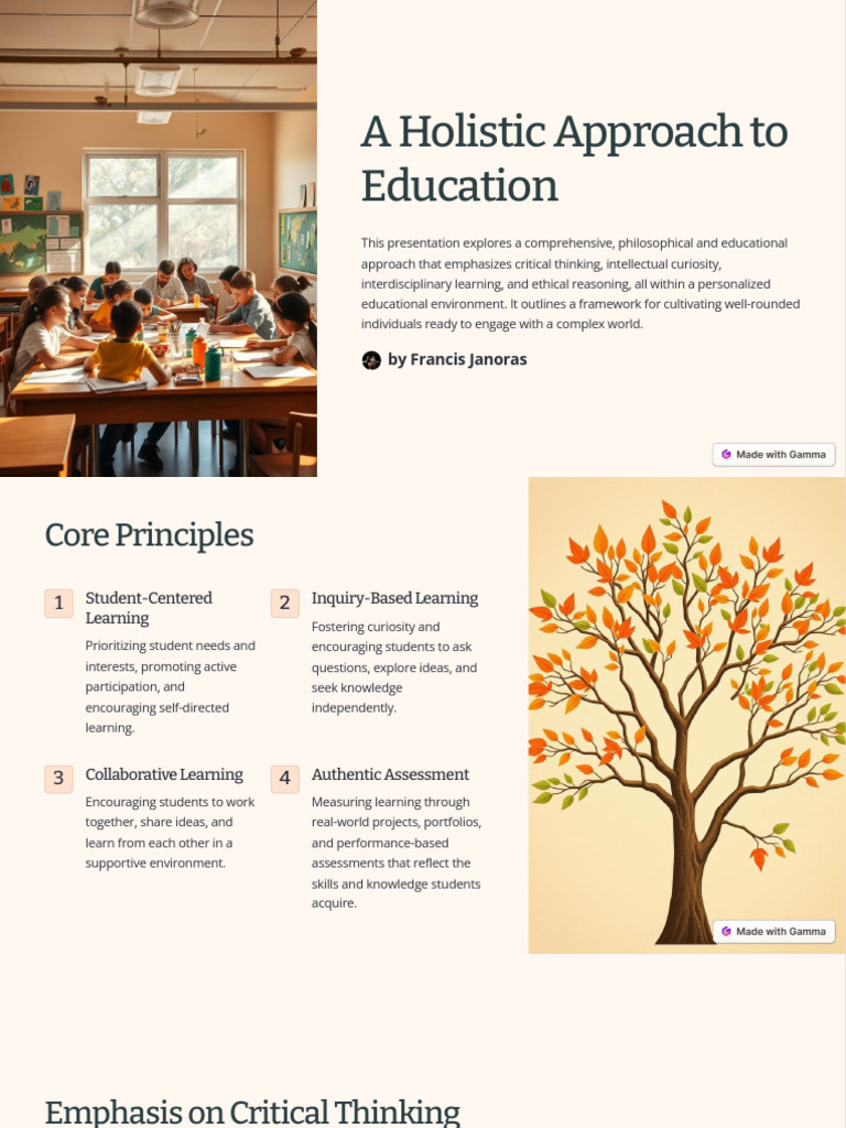 A Holistic Approach To Education | PDF