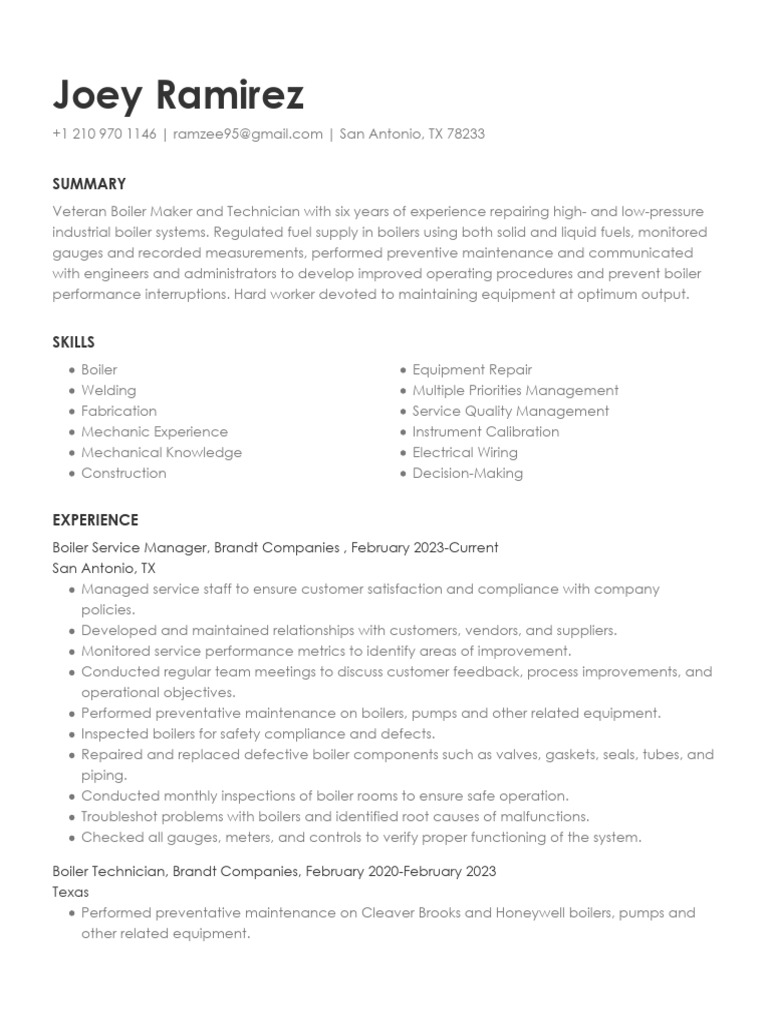 Joey Ramirez Resume CGR | PDF