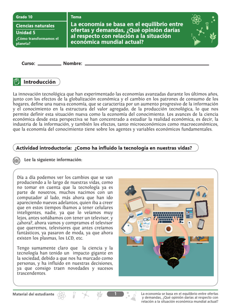 SM - S - G10 - U05 - L04globalizacion y Tecnologia | PDF | Oferta ...