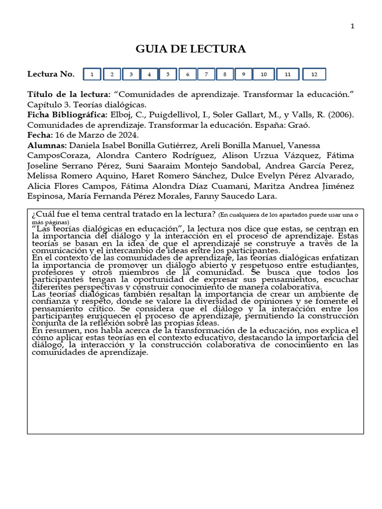 GUIA DE LECTURA | PDF