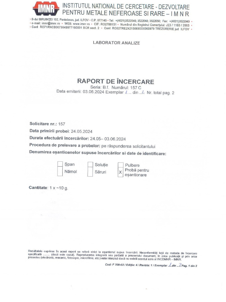 Dr. Geanina Hagima - Rezultat Analize Praf Saharian | PDF