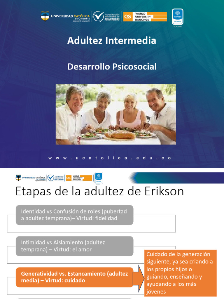 Adultez Intermedia Desarrollo Psicosocial | PDF