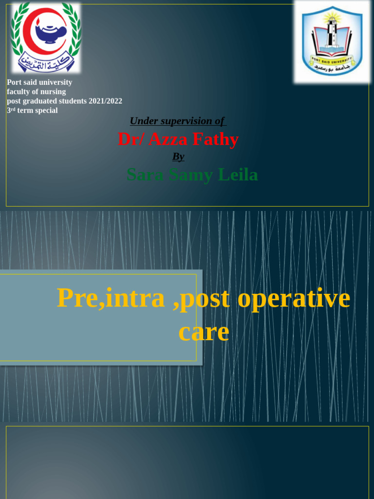 Pre Operative, Inta, Post Sara | PDF