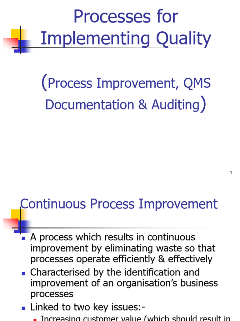 Processes For Implementing Quality (Process Improvement QMS Doc Auditing) | PDF