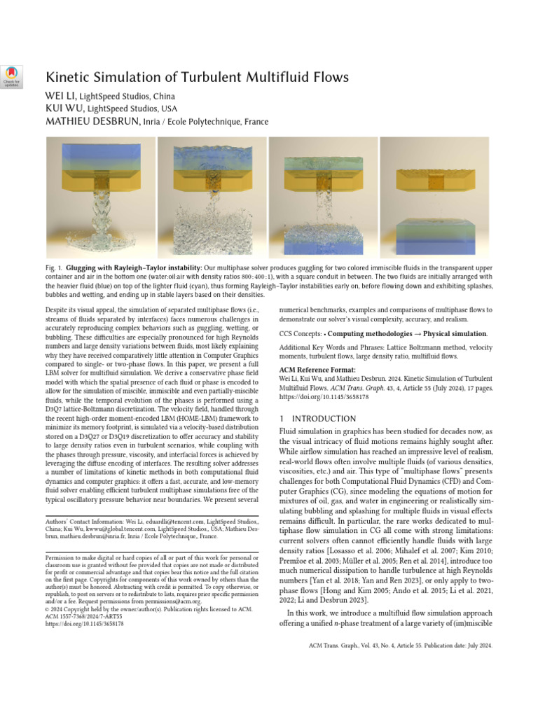 Kinetic Simulation of Turbulent Multifluid Flows | PDF