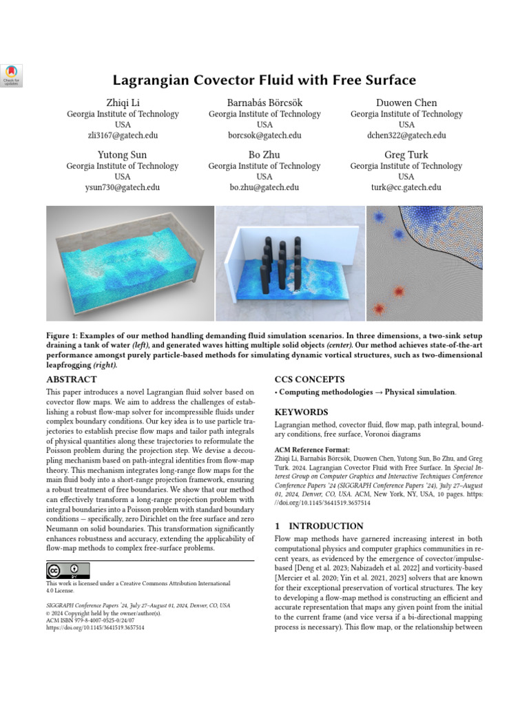 Lagrangian Covector Fluid With Free Surface | PDF
