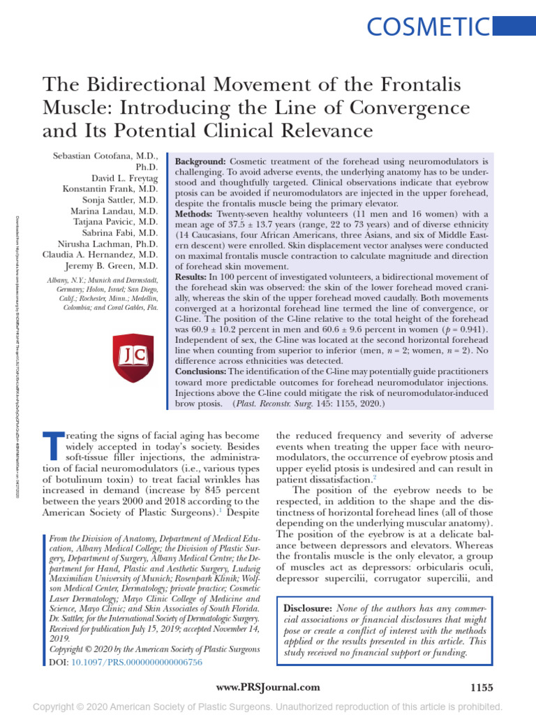 The Bidirectional Movement of The Frontalis Muscle Introducing The | PDF