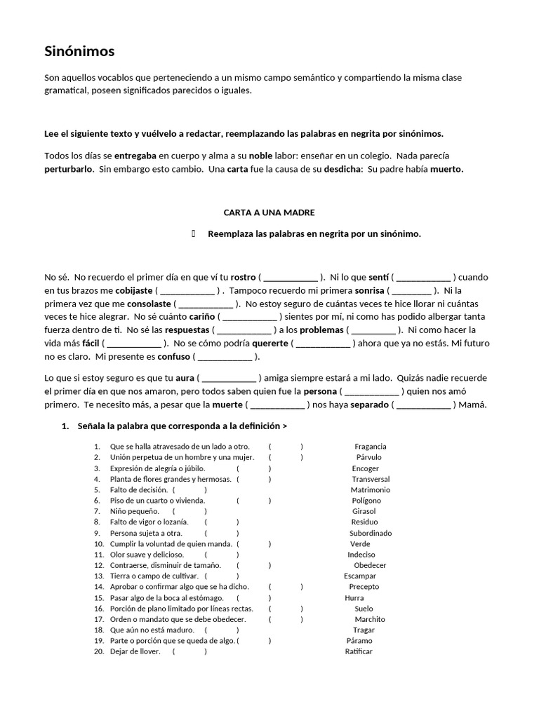 Sinónimos | PDF