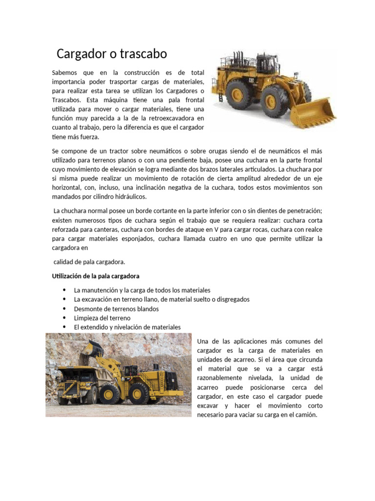 Cargador o trascabo | PDF