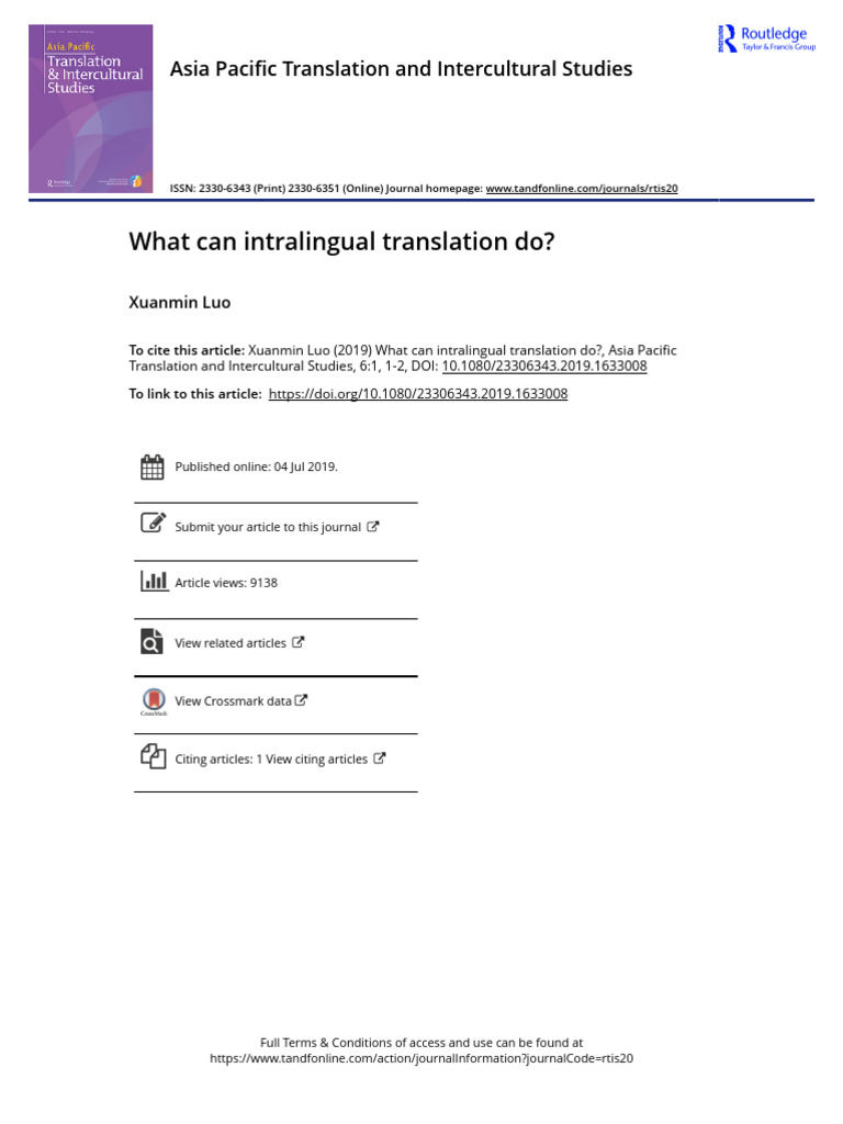 What Can Intralingual Translation Do | PDF