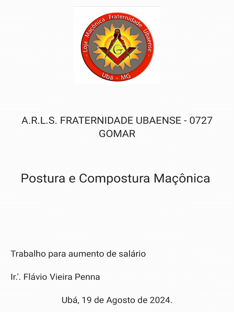 Postura e Compostura Maçônica - 240818 - 214416 | PDF