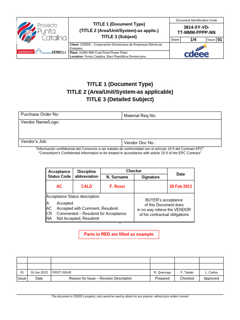 Att 03A - Format For Vendor's Documents - Letter 222 | PDF
