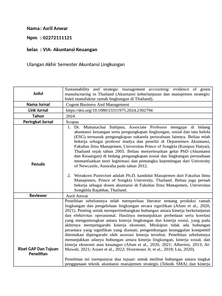 Asril - Uas Review Artikel | PDF