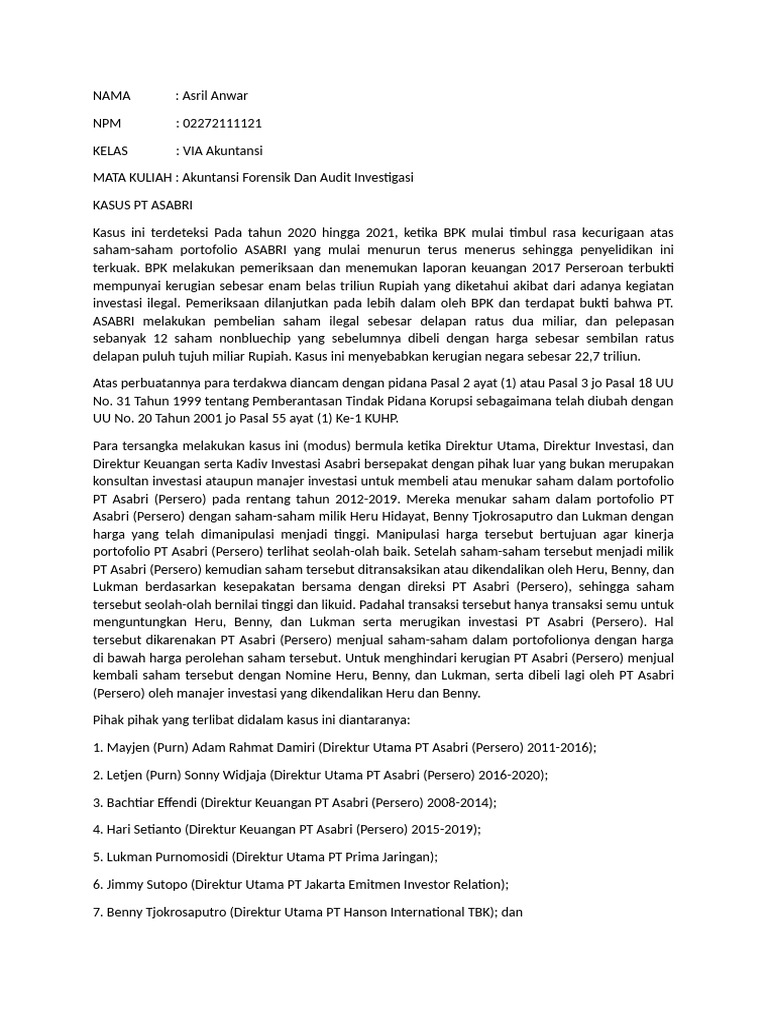 Asril Anwar - Akuntansi Forensik | PDF