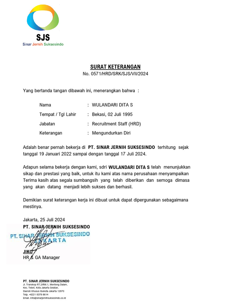 PT Sinar Jernih Suksesindo | PDF