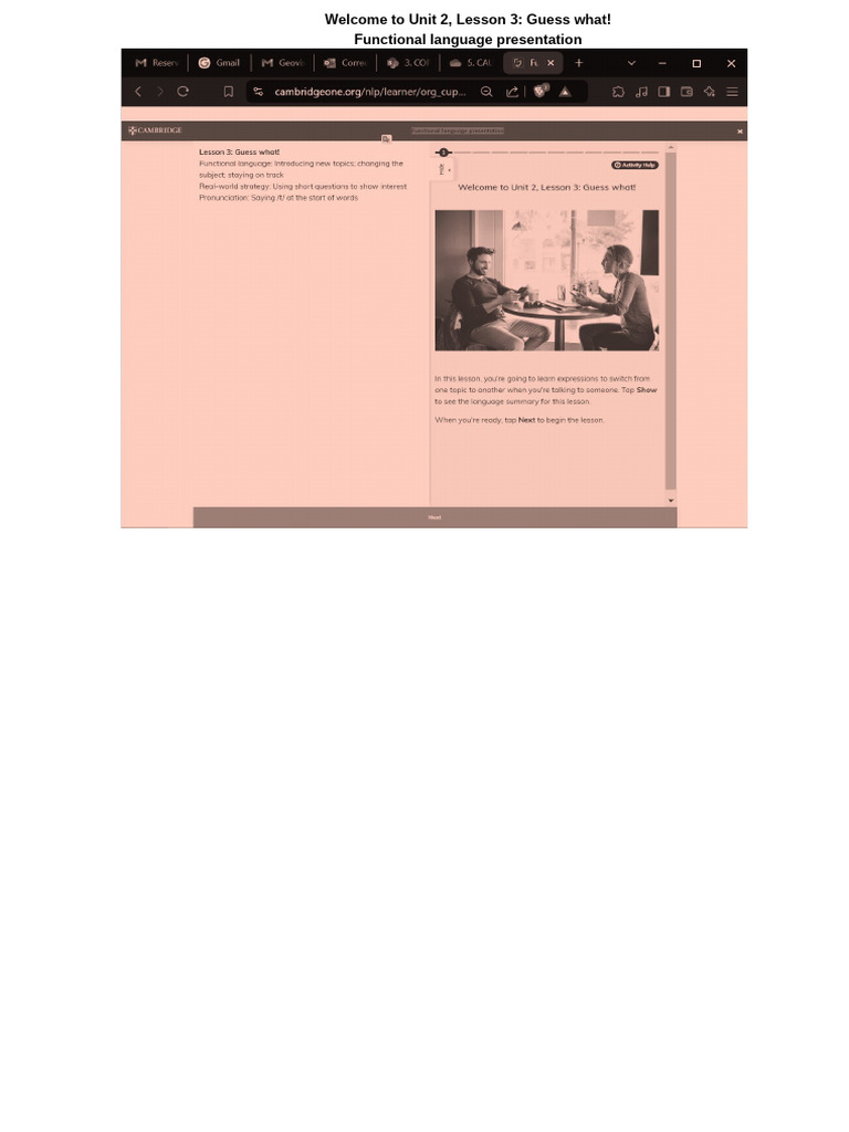 Welcome To Unit 2 Lesson 3 Guess What | PDF