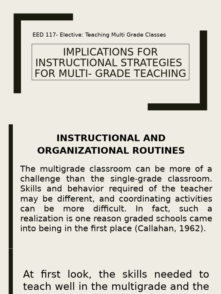 Implication For Instructional Strategies in MG Teaching | PDF