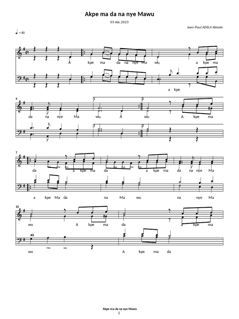 Akpe Ma Da Na Nye Mawu | PDF