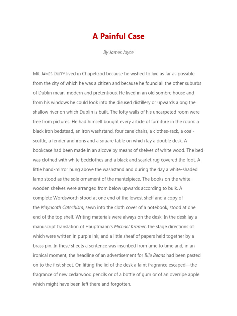 A Painful Case - James Joyce | PDF