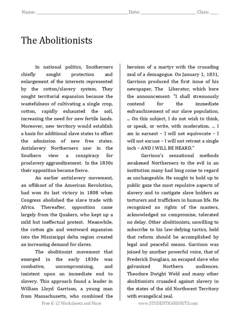 Abolitionist Movement | PDF