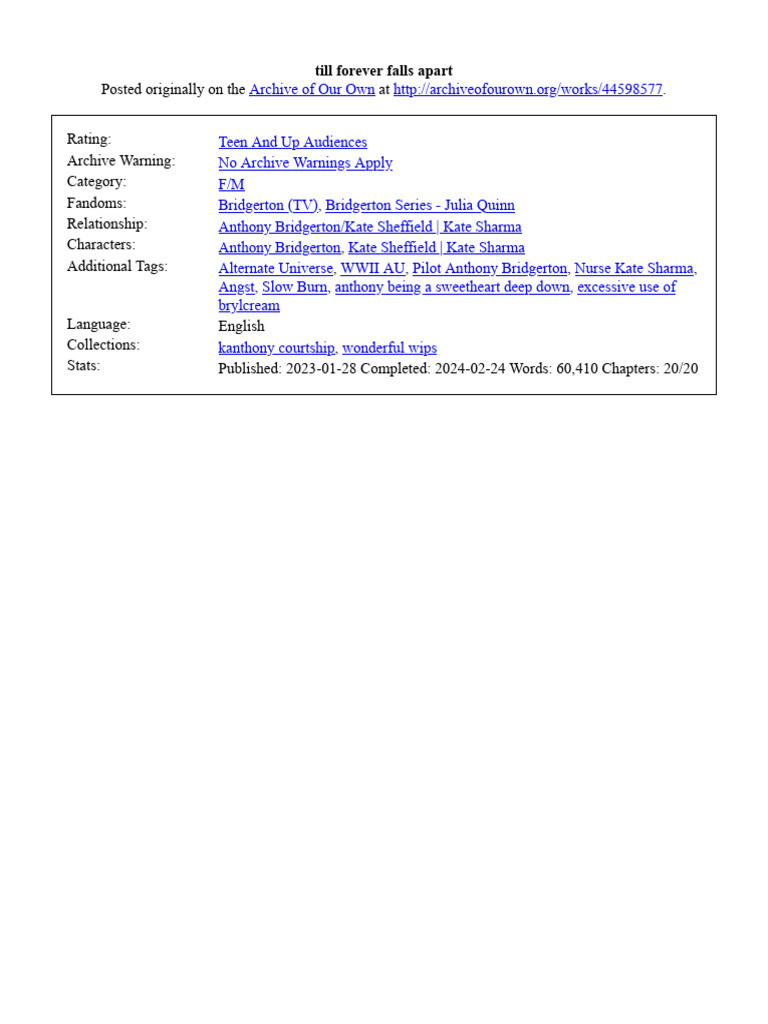 Till Forever Falls Apart | PDF