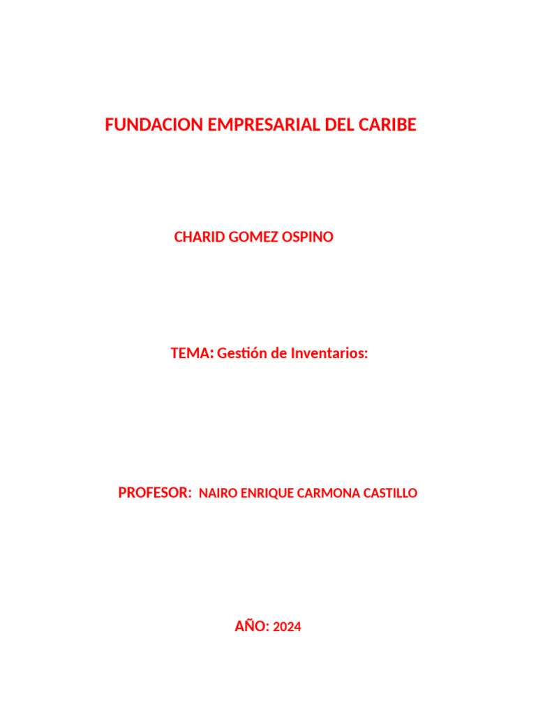 Fundacion Empresarial Del Caribe: Charid Gomez Ospino | PDF