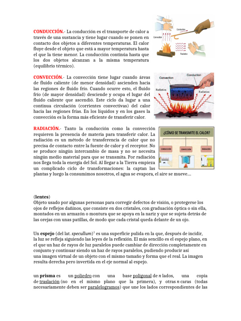 Definicion de Calor, Temperatura y Transmision de Calor | PDF