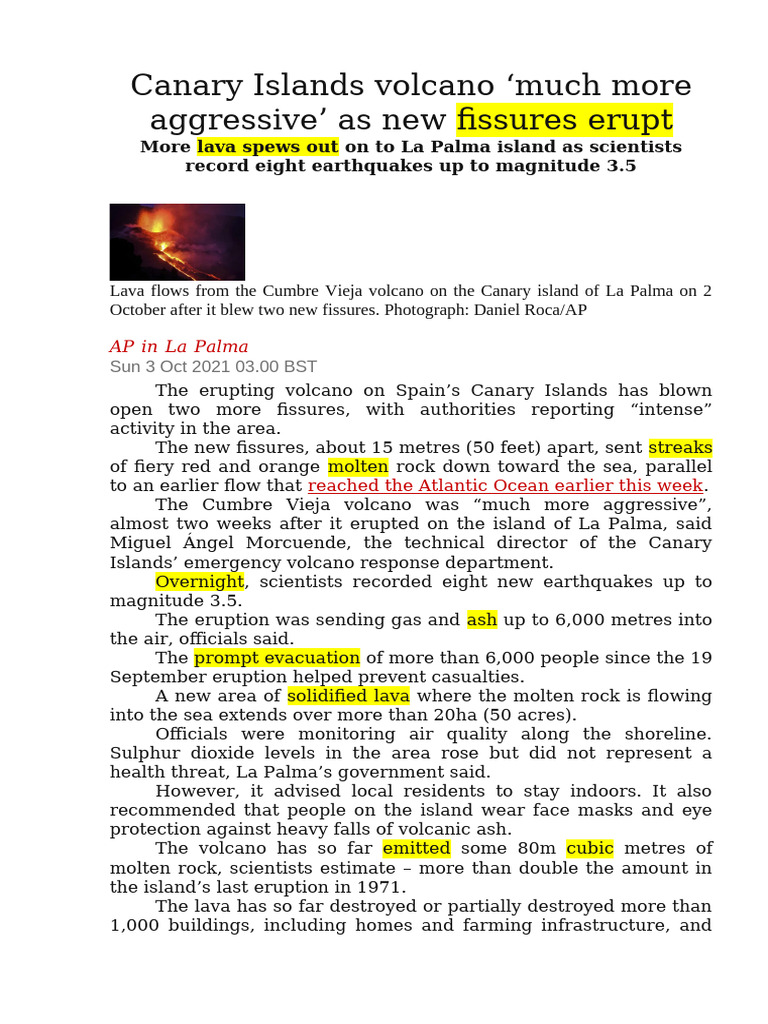 Canary Islands Volcano | PDF