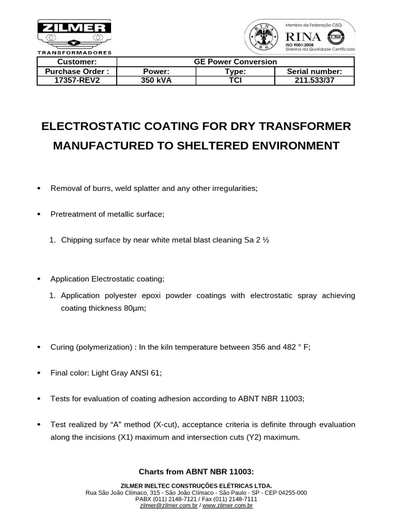 Electrostatic Coating For Dry Transformer Manufactured To Sheltered ...