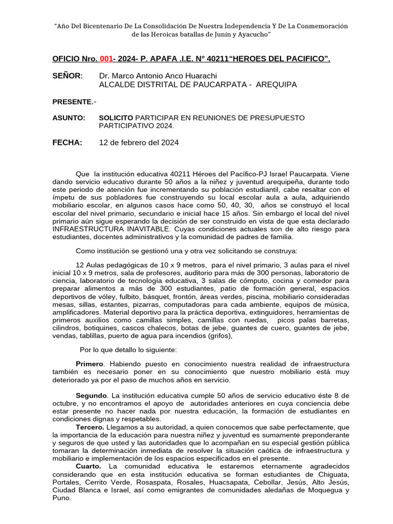 2024 Convenios Oficio MDPAUC. | PDF