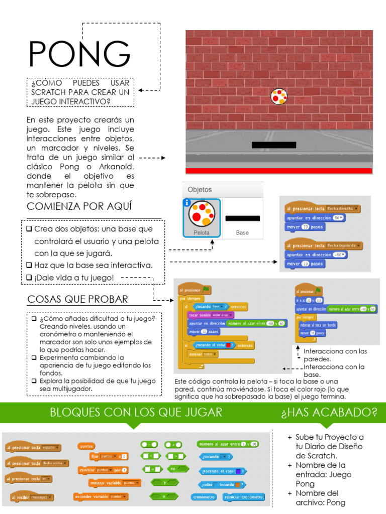 Ficha Pong | PDF | Scratch (lenguaje de programación) | Informática