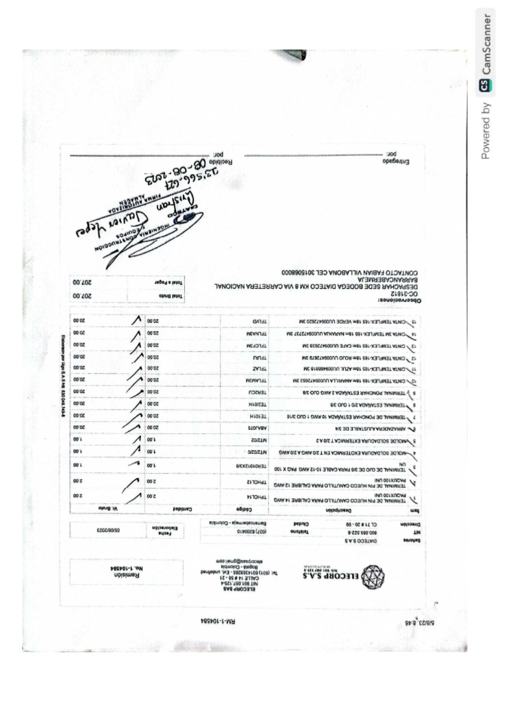 Oc 31812 Elecorp Sas Rem Rem 1-104584 Tableros | PDF